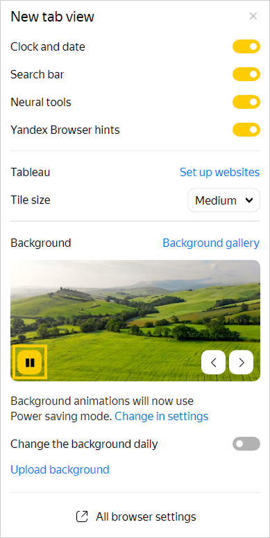 Yandex Browser background | Browser